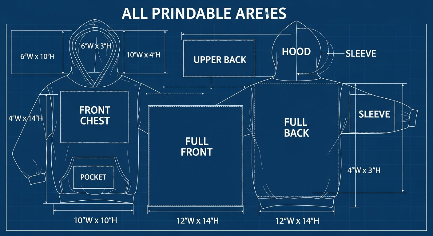 Hoodie Design Placement Guide: Front, Back, Sleeve & Pocket Printing ...